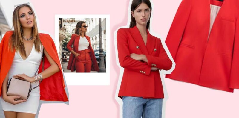 Ideas de outfits para combinar una blazer de mujer de color rojo | Blog Druni